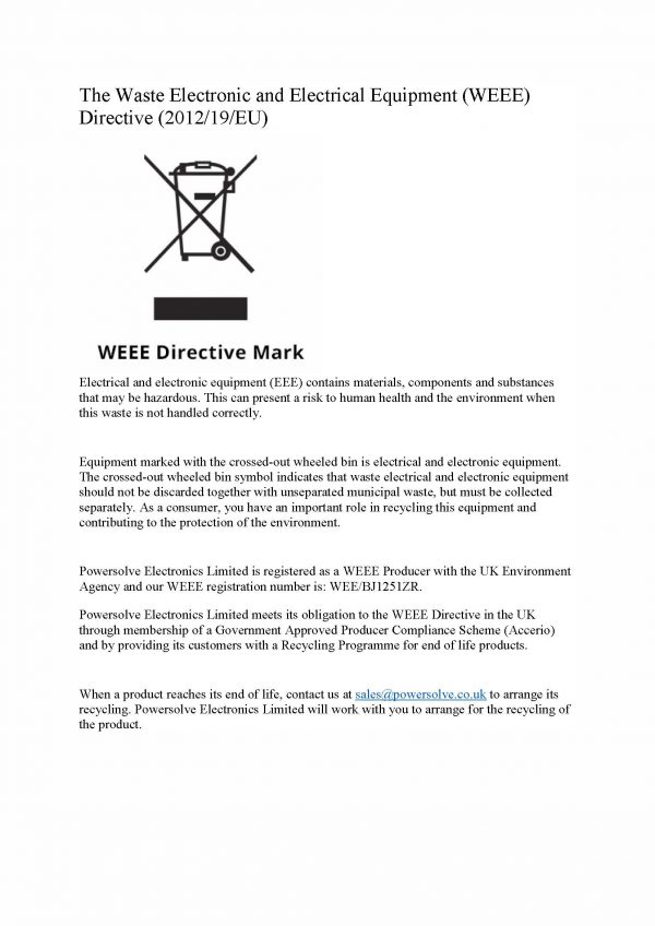 The Waste Electronic and Electrical Equipment (WEEE) Directive (2012/19 ...